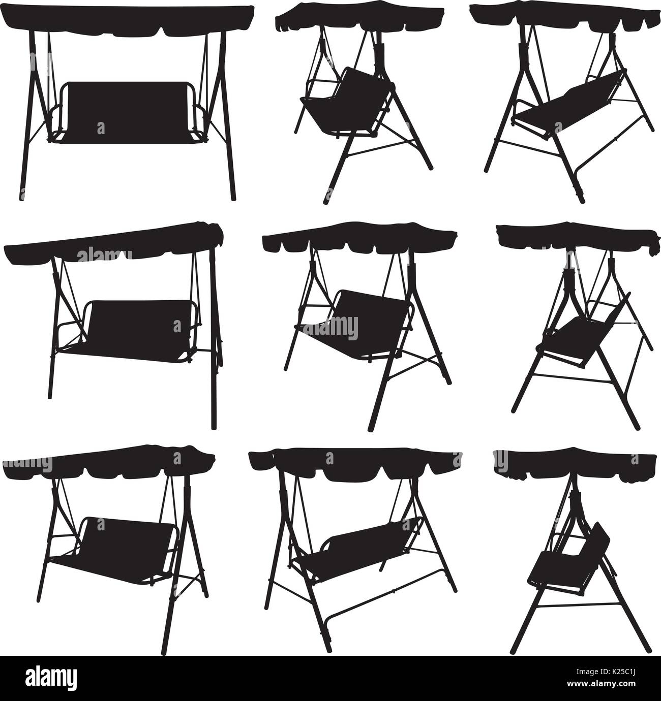 Set of different garden swings isolated on white Stock Vector Image ...