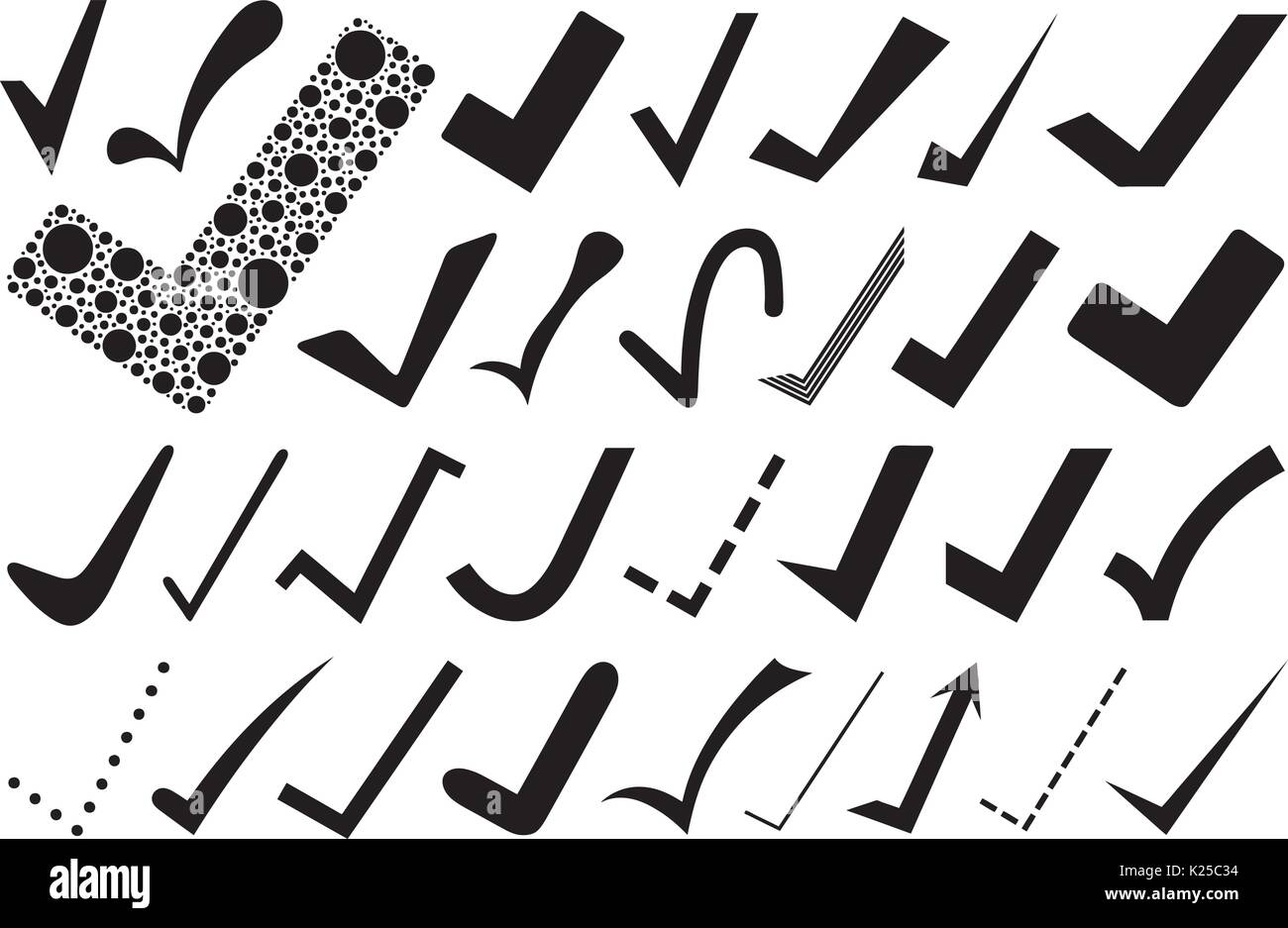 Set of different check marks isolated on white Stock Vector Image & Art ...