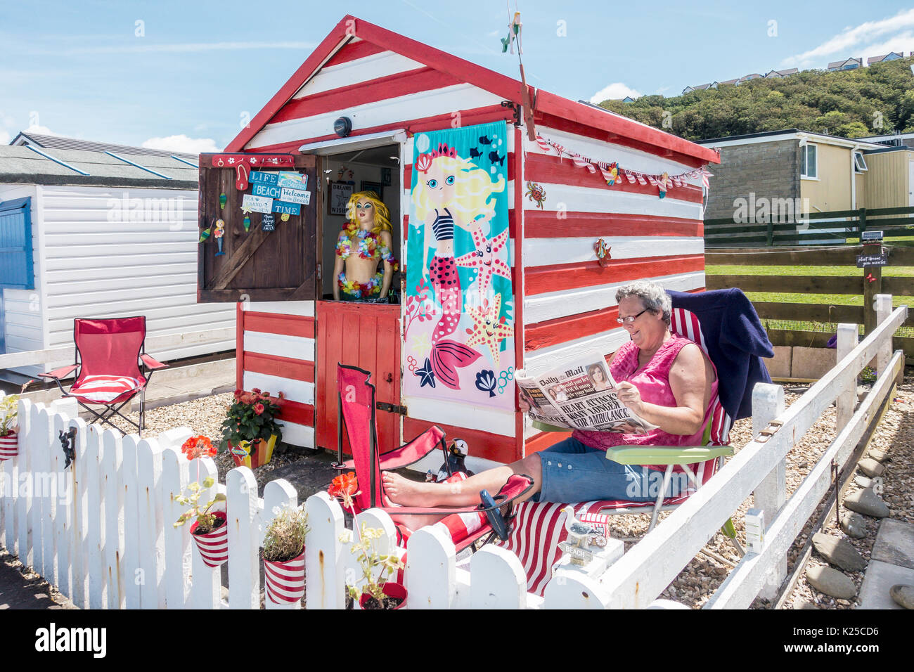 Highly,Decorated,Beach Hut,Seafront,Westward Ho,Devon,England,Owner ...