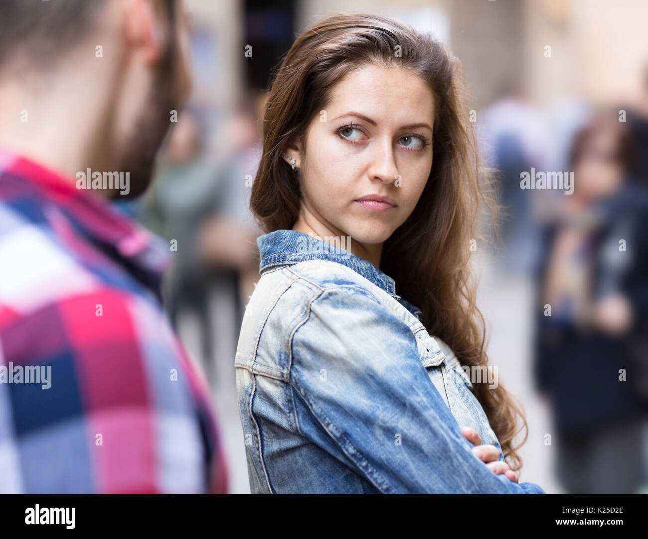 Adult man does not succeed in getting acquainted with girl Stock Photo ...