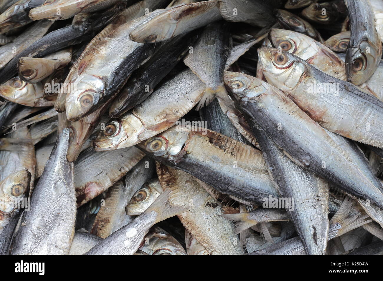 dry fish food for fried fish menu background Stock Photo - Alamy