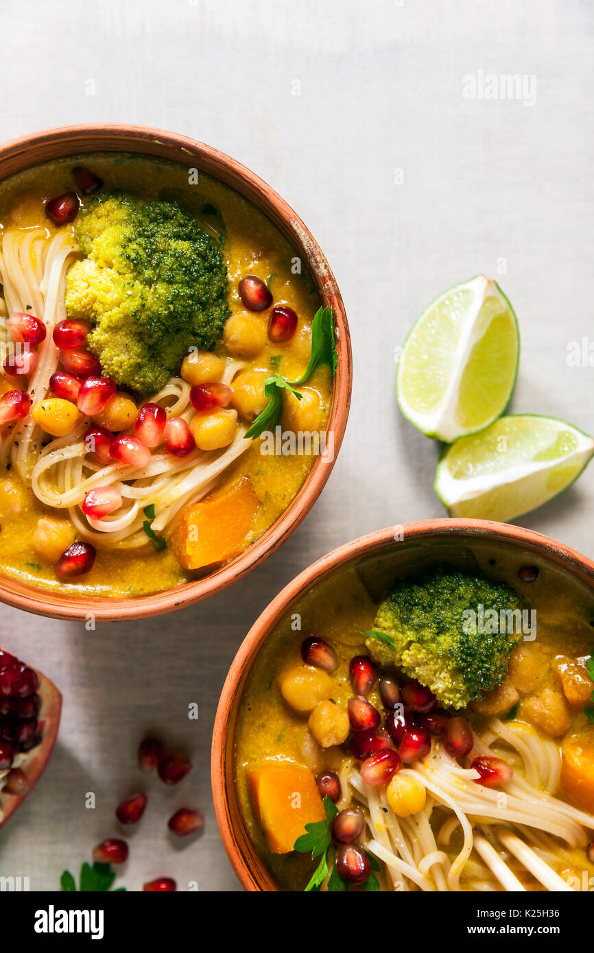 noodle bowl on grey stone background Stock Photo - Alamy