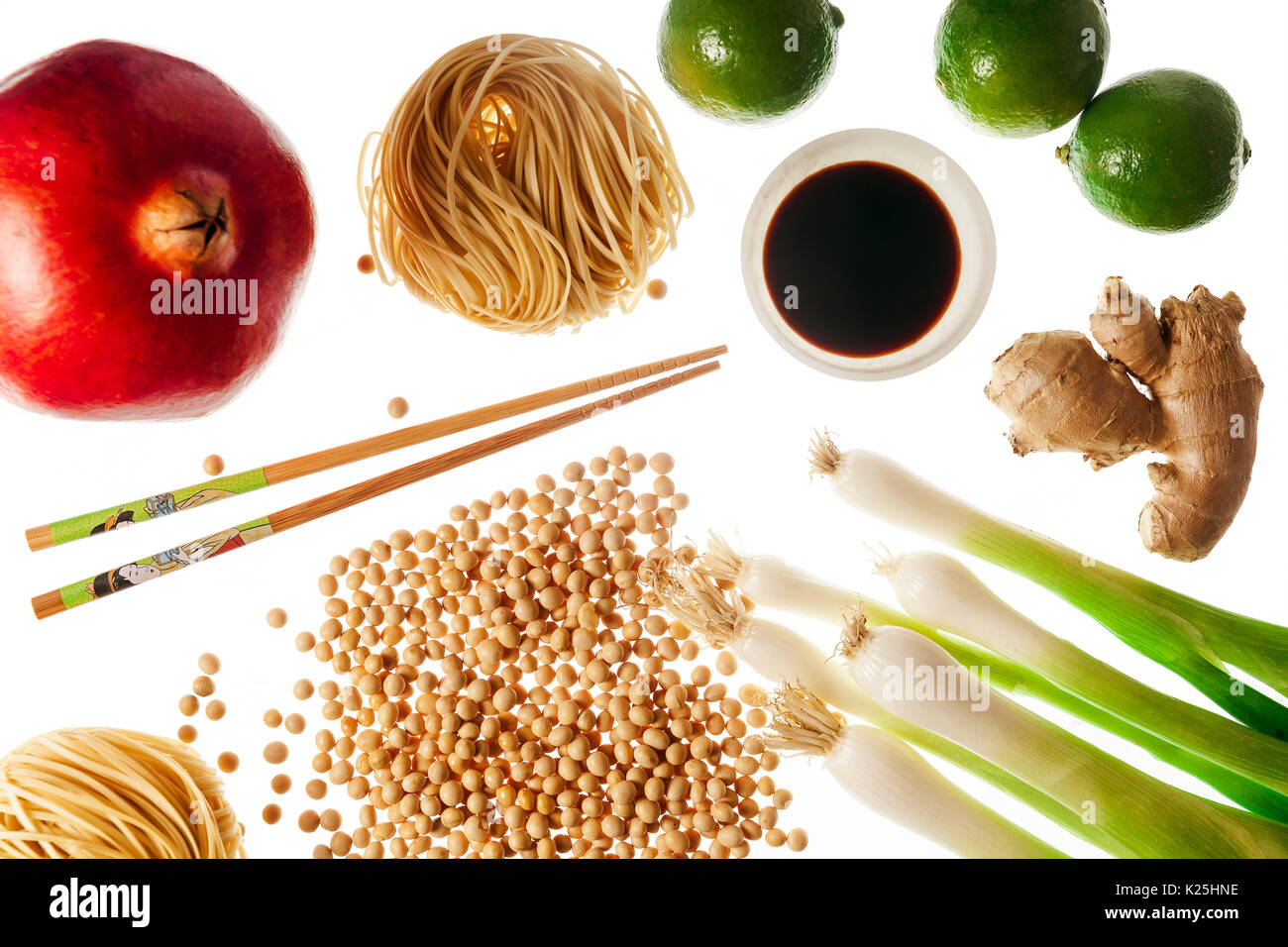 Food ingredients of Asian cuisine. Isolated on white Stock Photo - Alamy