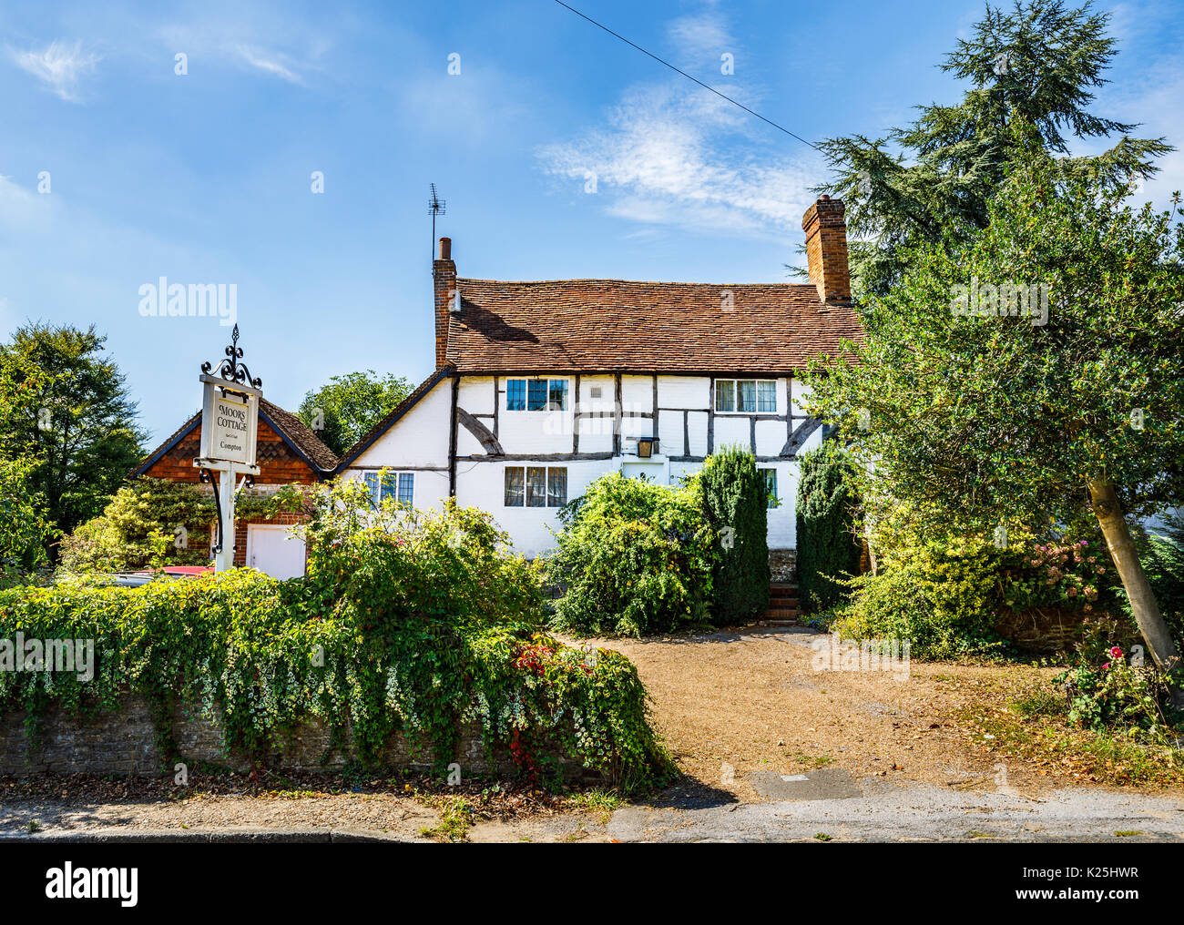 Moors Cottage, an historic black and white timbered building, a ...