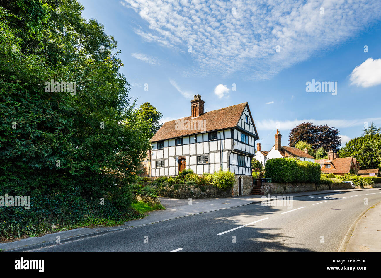 Picturesque roadside black and white timbered historic building White ...