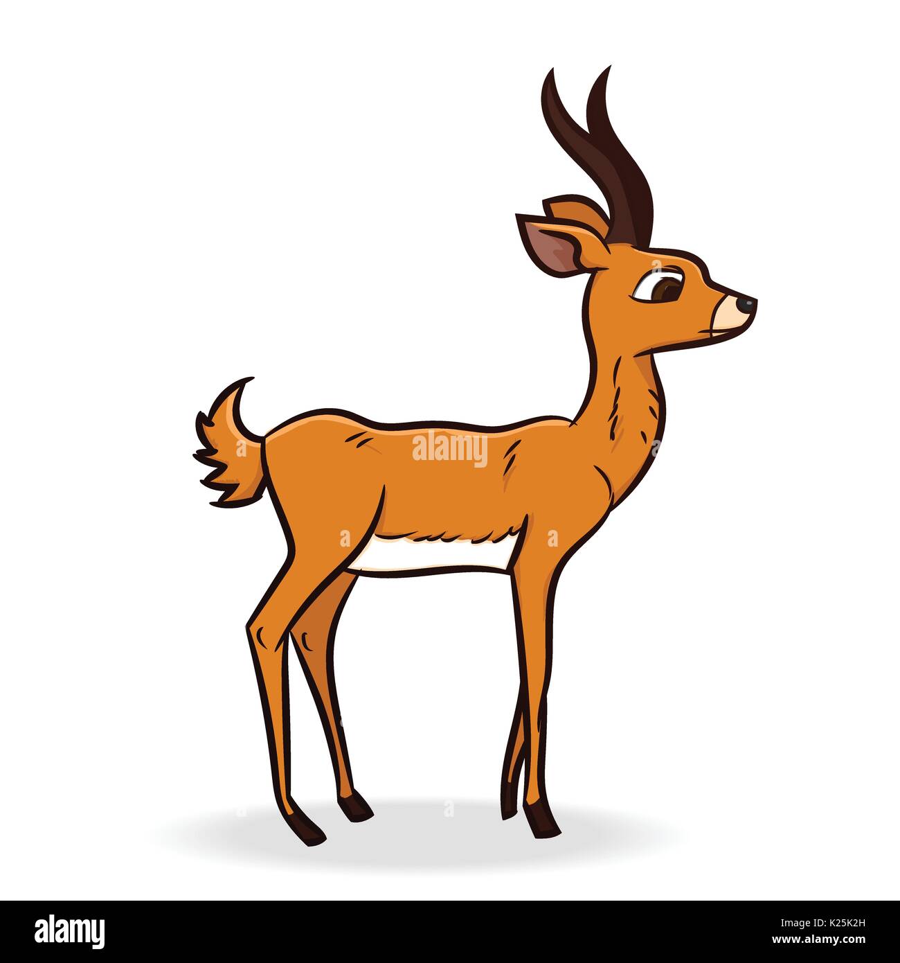 Cute antelope cartoon, isolated on white background - Vector ...