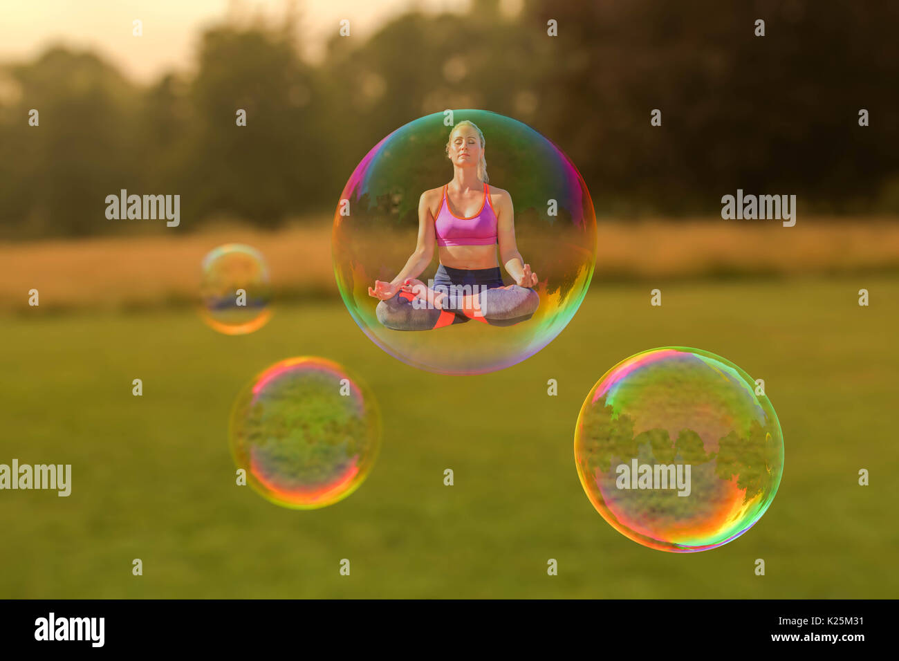 Meditation woman floating hi-res stock photography and images - Alamy