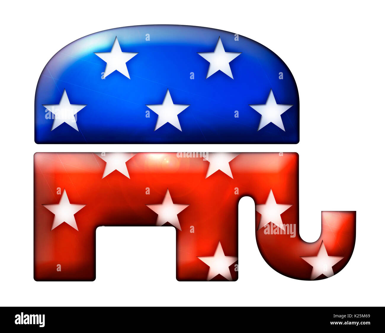 3D Republican elephant symbol with numerous star shapes cut into it ...