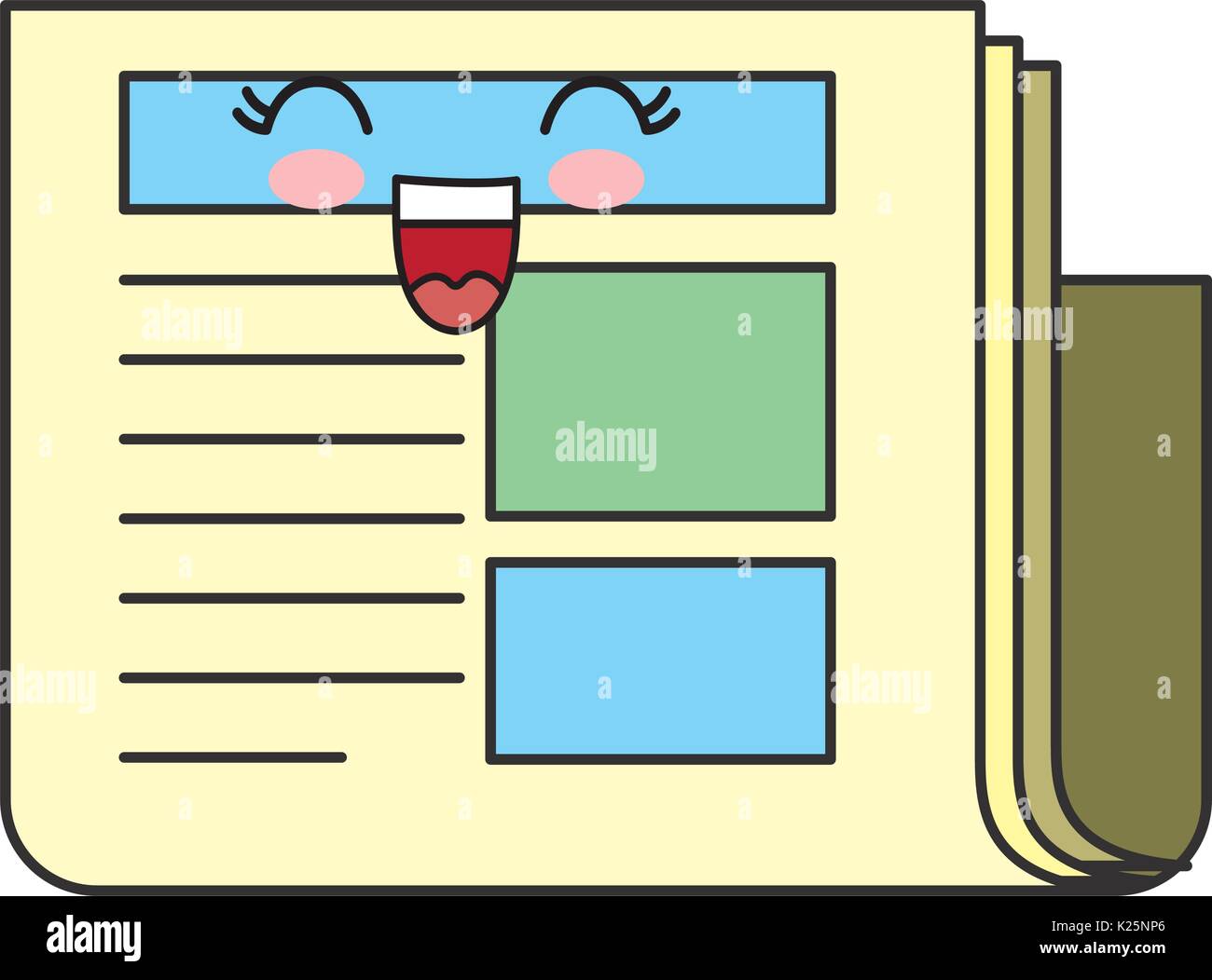 kawaii newspaper icon Stock Vector Image & Art - Alamy