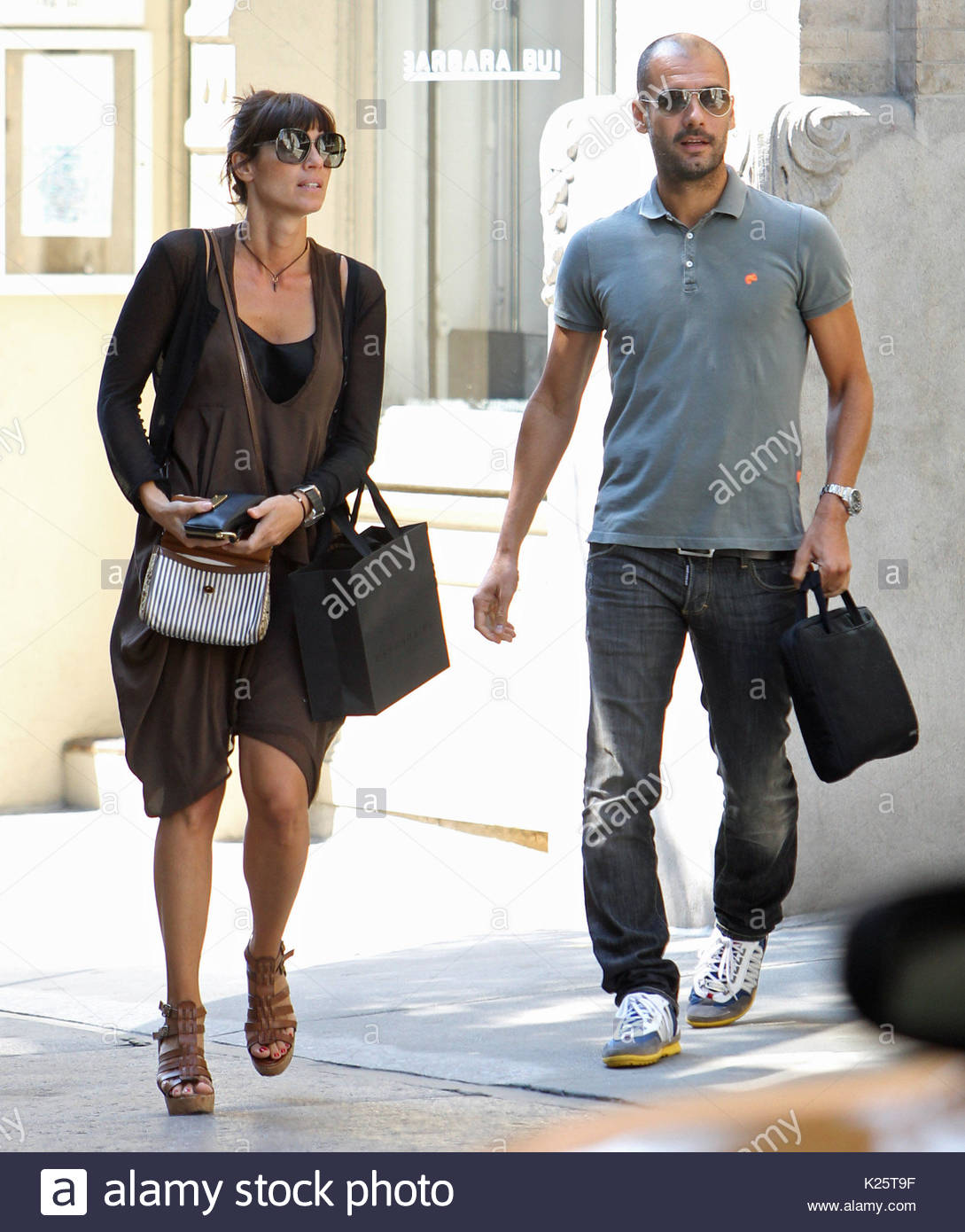 Pep Guardiola, wife Cristina. Former Barcelona boss Josep Guardiola i ...