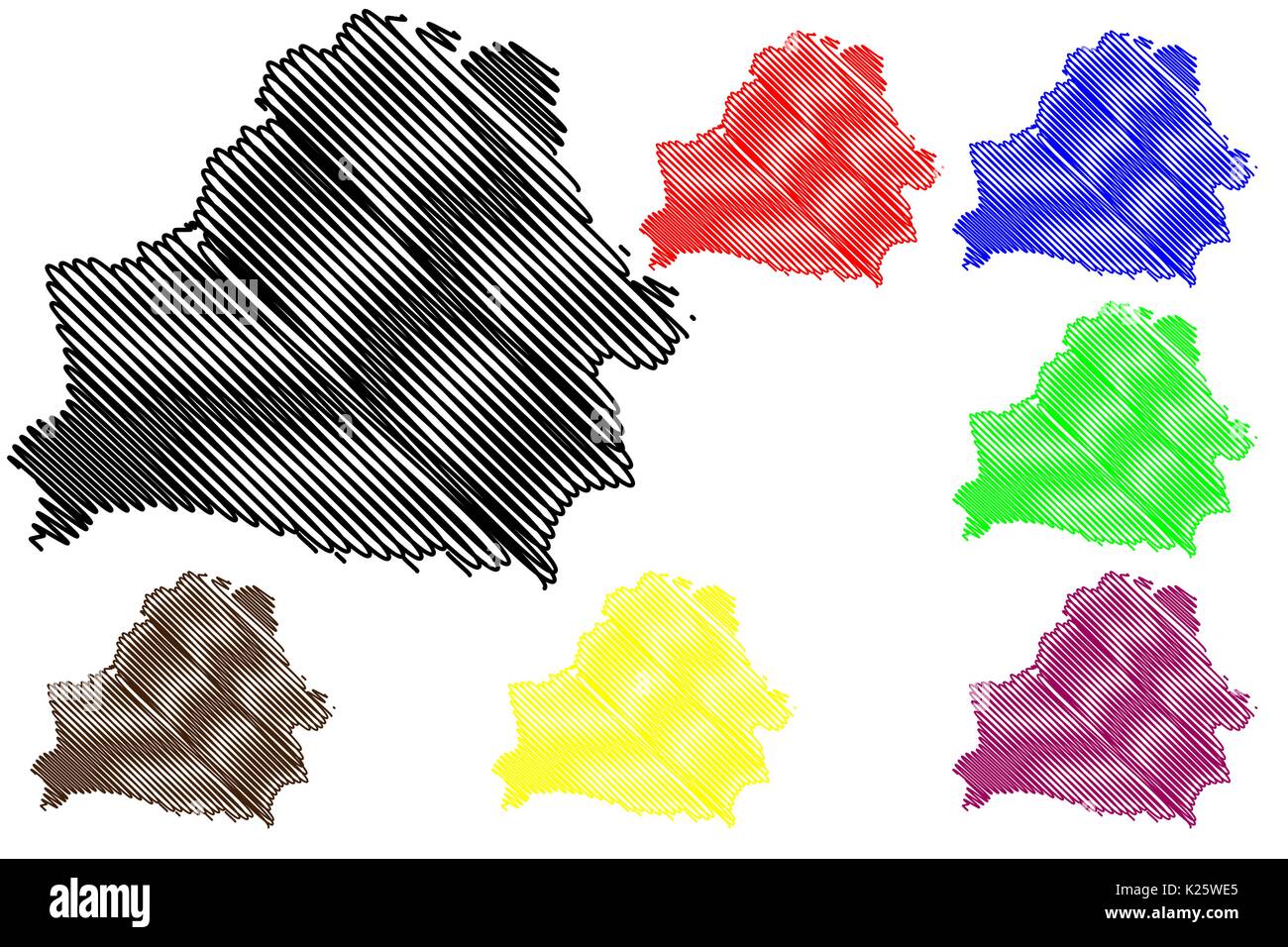 Belarus map vector illustration, scribble sketch Byelorussia Stock ...