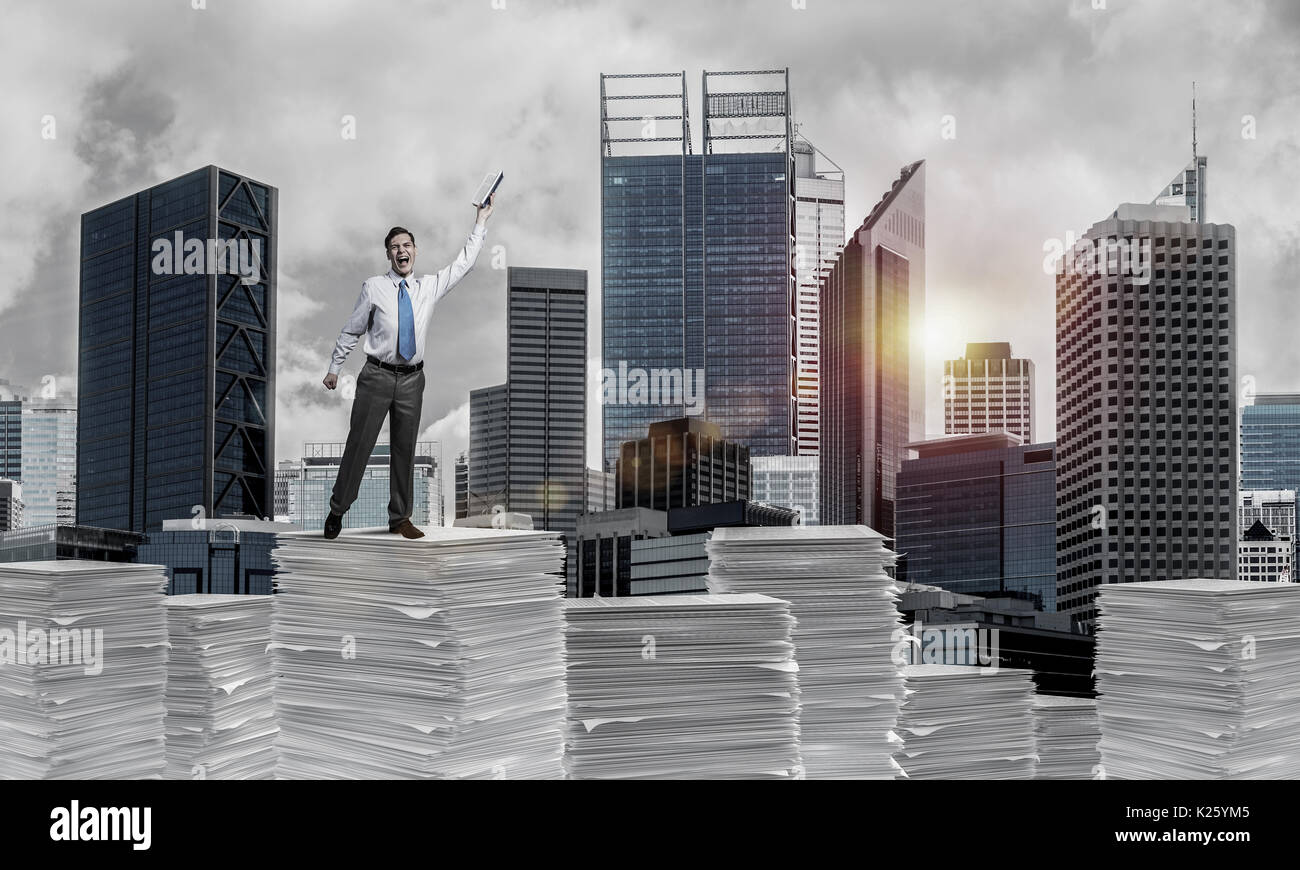 Study hard to become successful businessman Stock Photo - Alamy