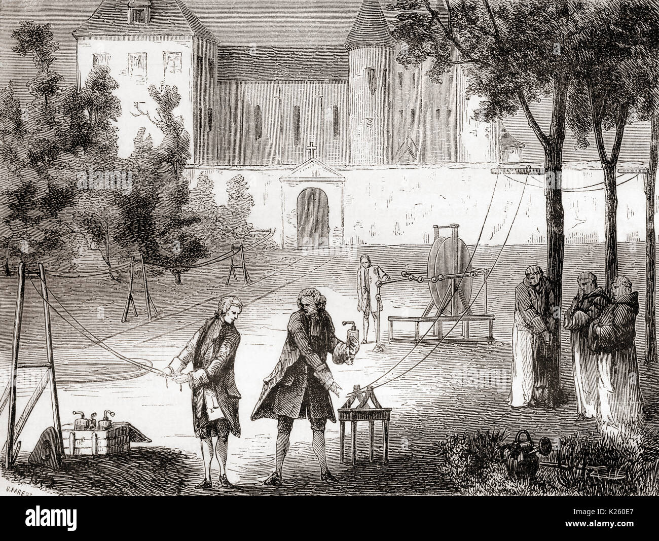 Electricity experiment in the 18th century hi-res stock photography and ...