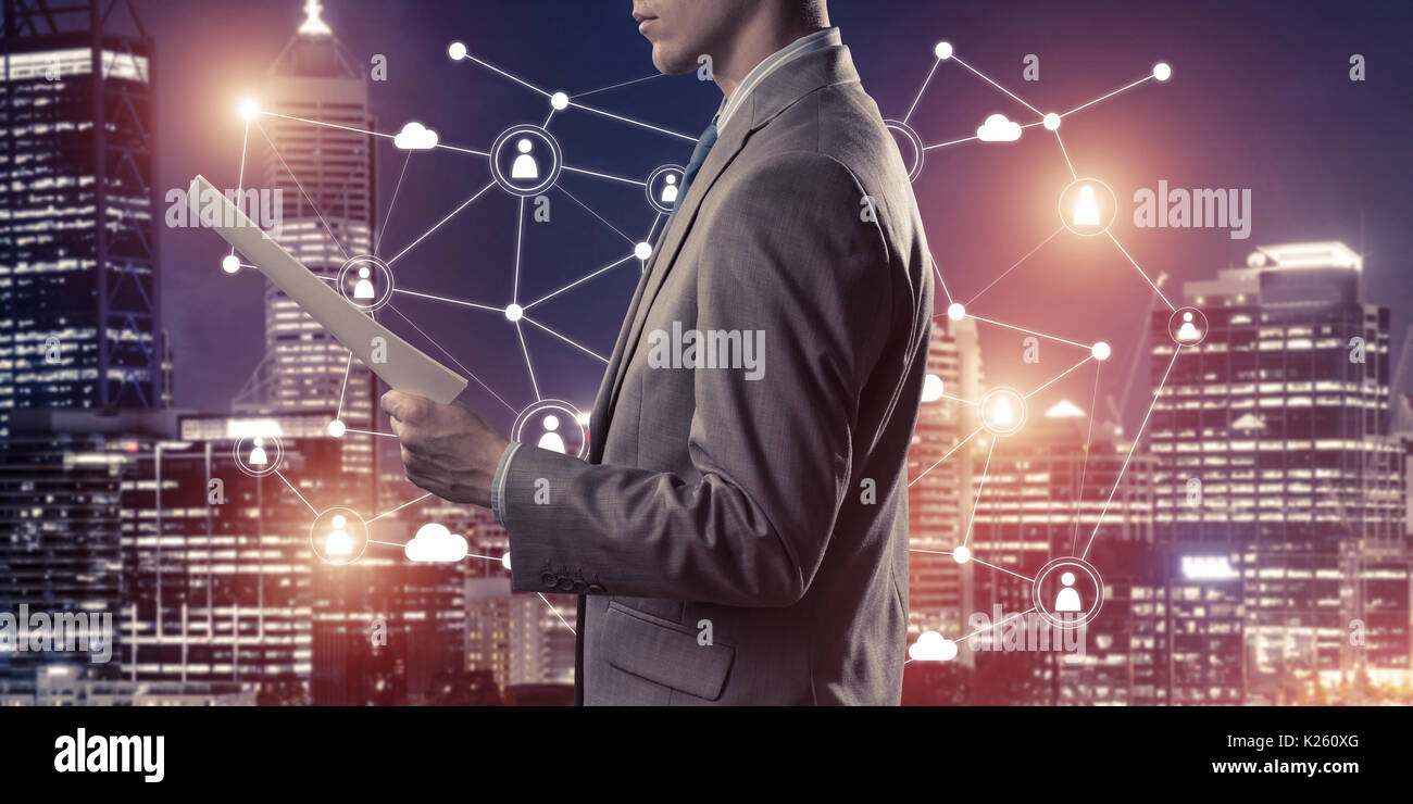 Concept of modern business networking that connect and cooperate Stock ...