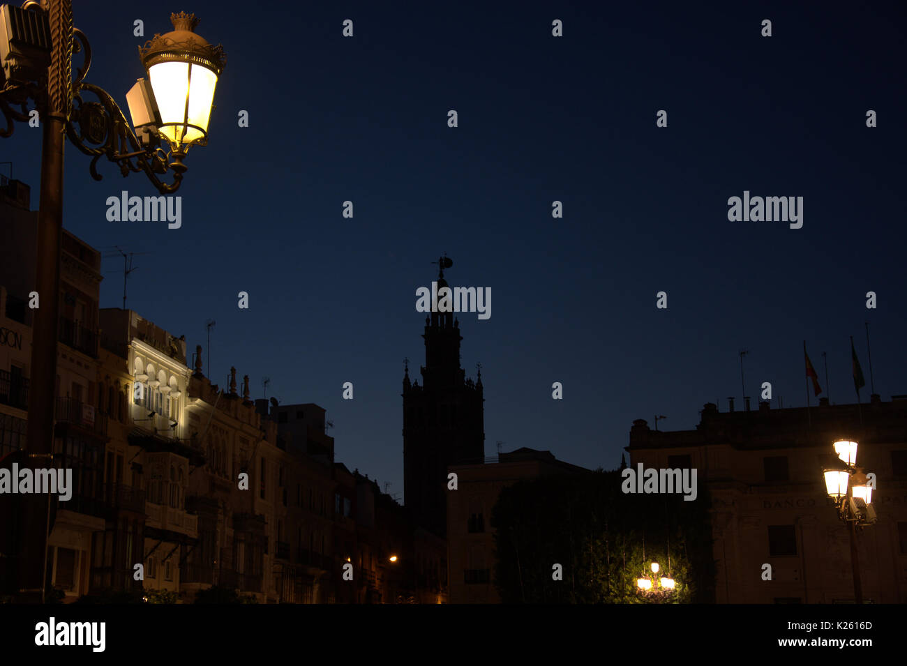 night in Seville,spain Stock Photo - Alamy