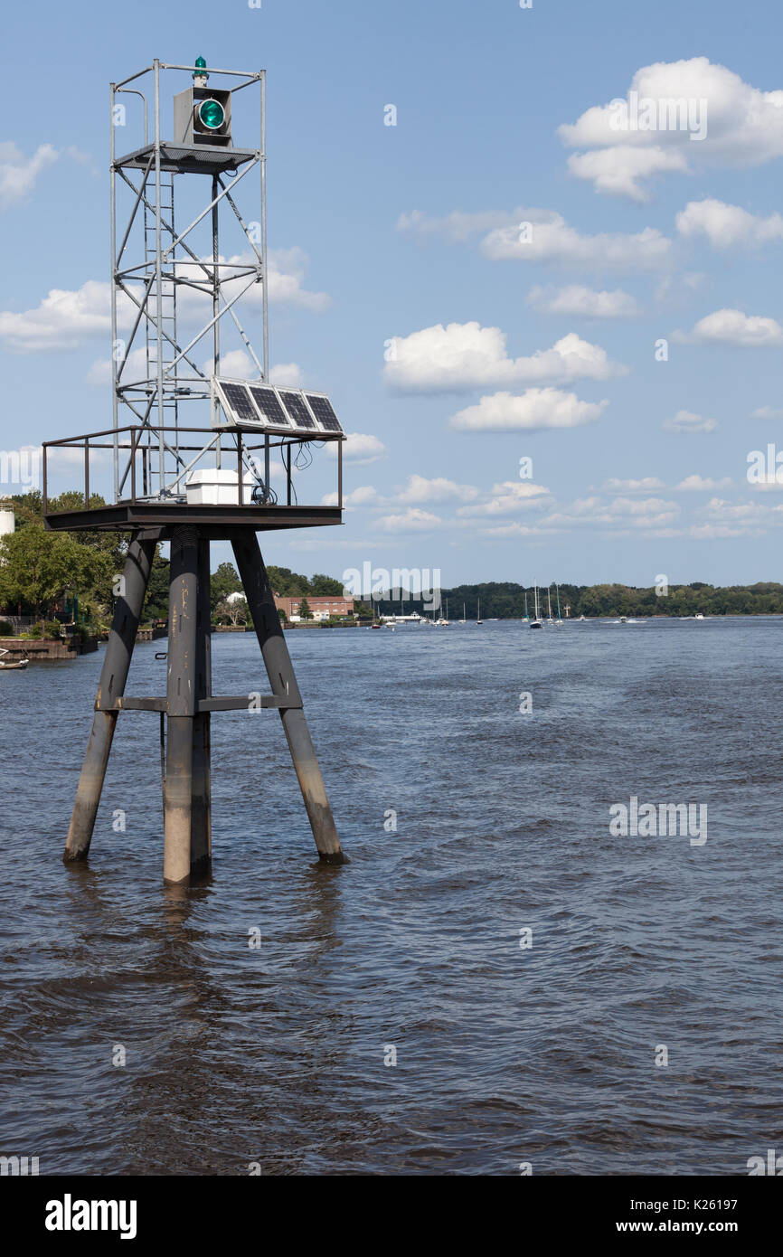 Channel Marker, Delaware River Waterfront, Bristol, PA Stock Photo - Alamy