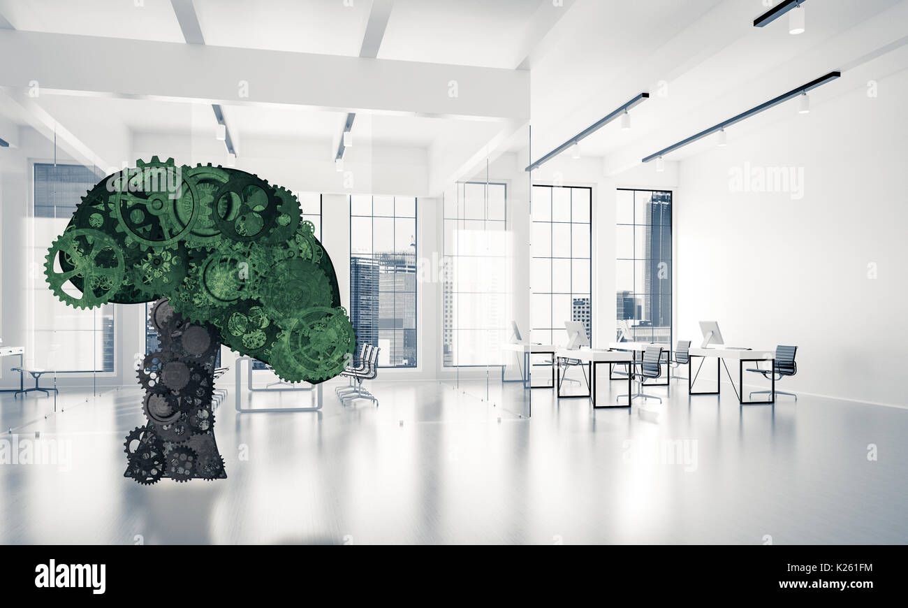 Eco green environment concept presented by tree as working mecha Stock ...