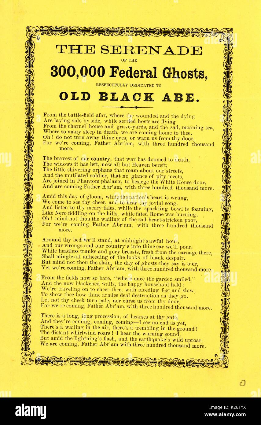 Broadside from the American Civil War, entitled 'The Serenade of the ...