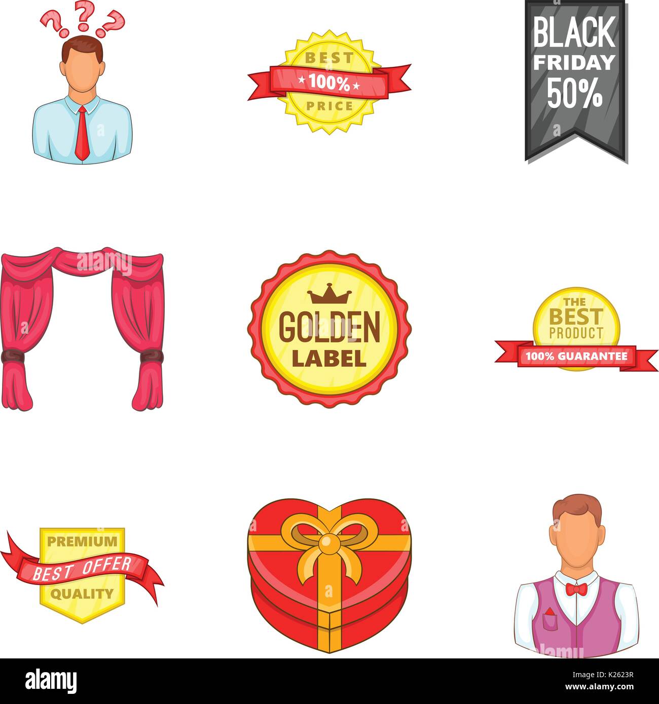 Great sale icons set, cartoon style Stock Vector Image & Art - Alamy