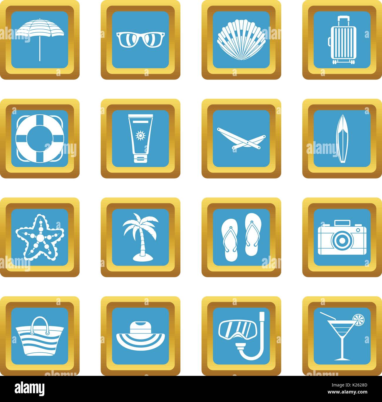 Summer rest icons azure Stock Vector Image & Art - Alamy