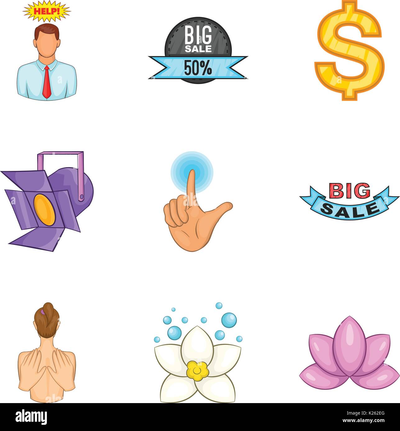 Advertising discount icons set, cartoon style Stock Vector Image & Art ...