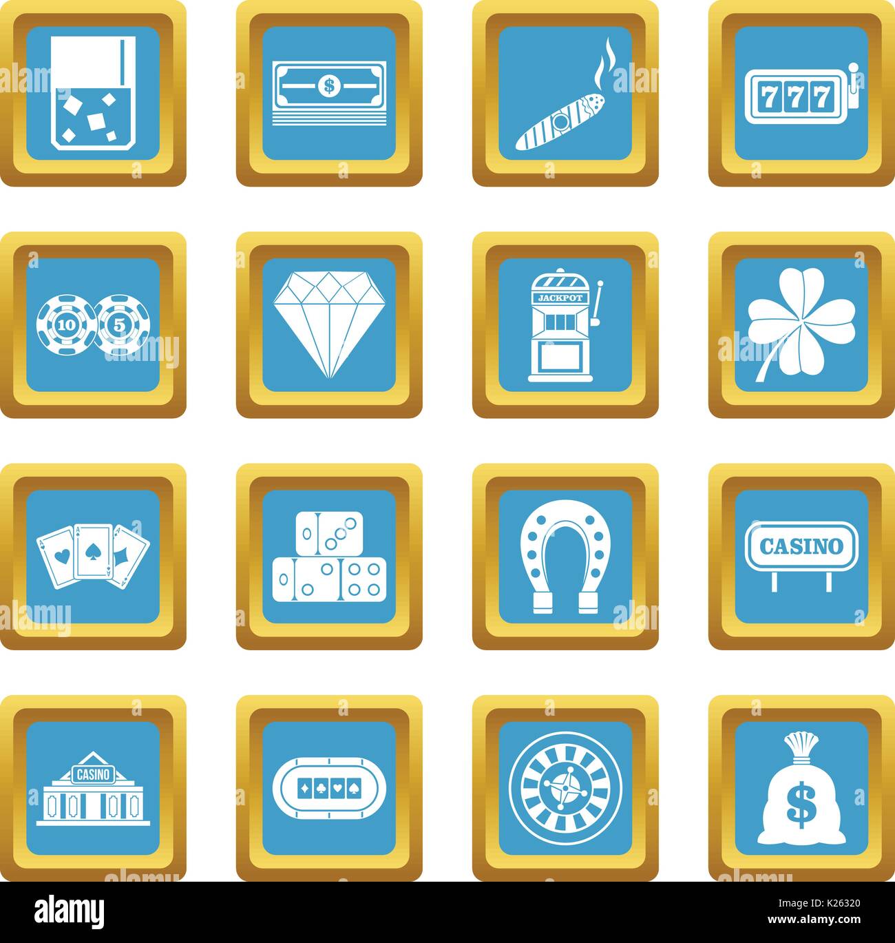 Casino icons azure Stock Vector Image & Art - Alamy