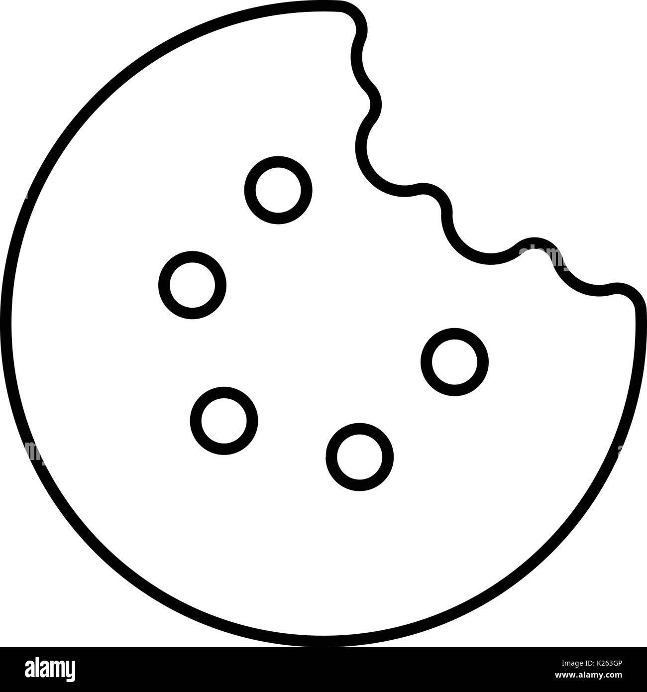 Bite biscuits icon, outline line style Stock Vector Image & Art - Alamy