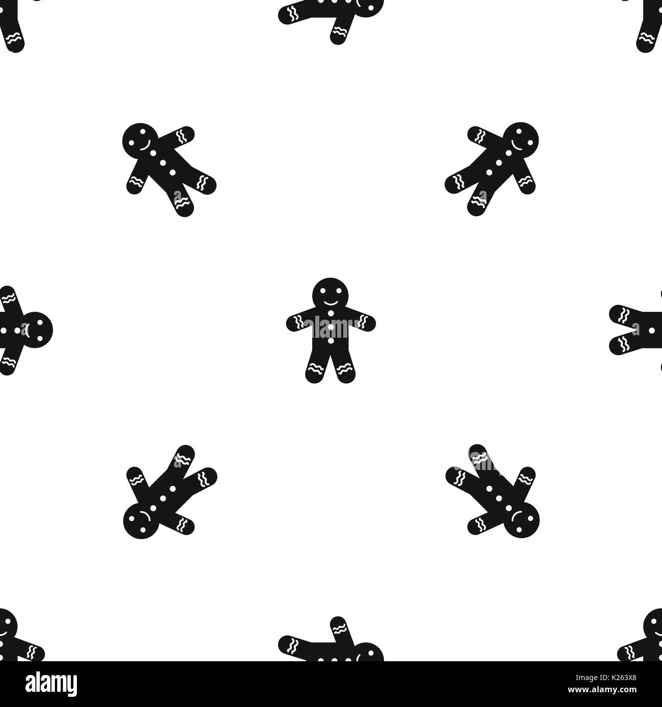 Gingerbread man pattern seamless black Stock Vector Image & Art - Alamy