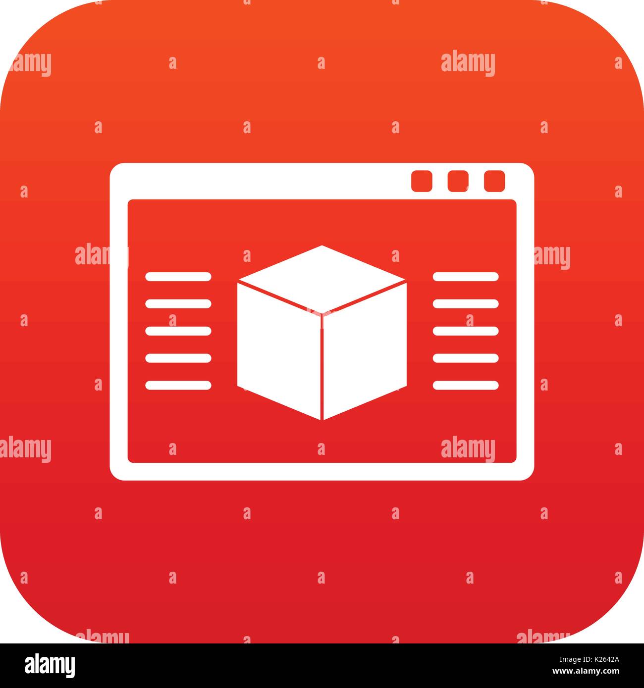 3d model icon digital red Stock Vector Image & Art - Alamy