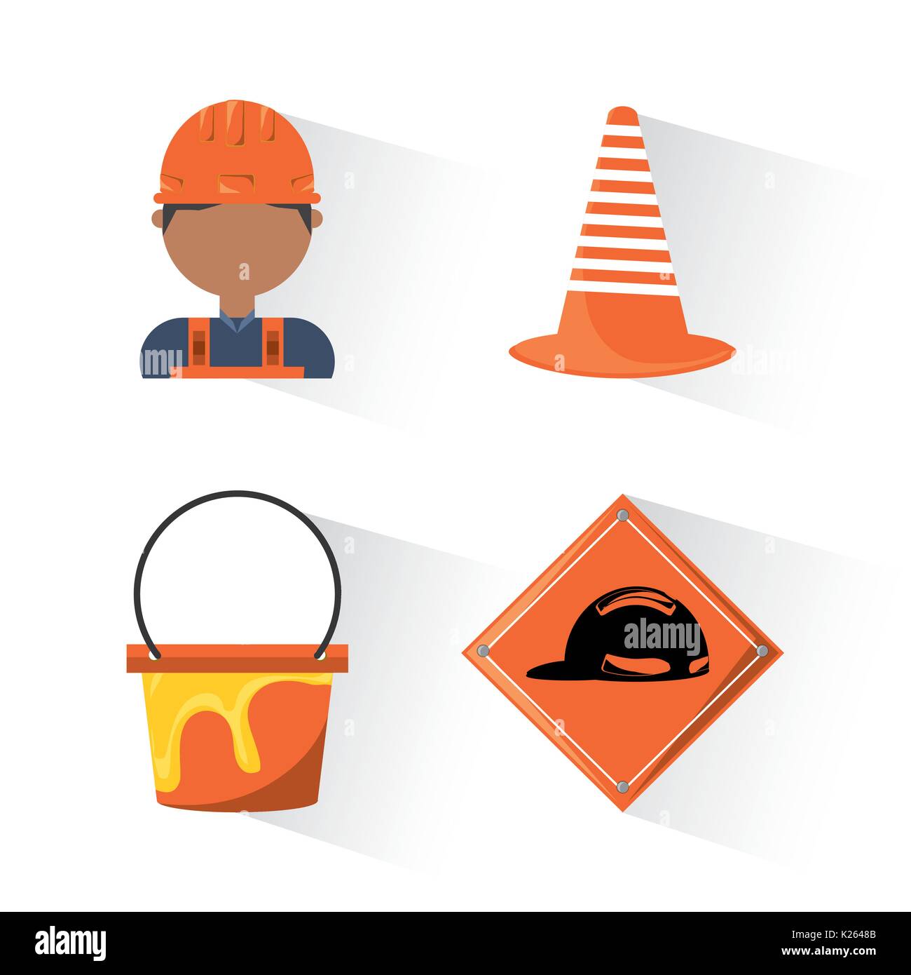 flat icons under construction concept Stock Vector Image & Art - Alamy
