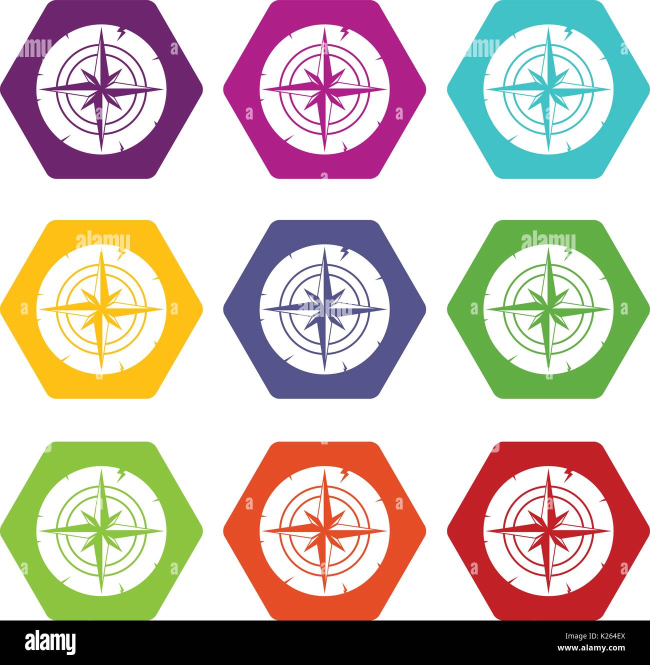 Navigation magnetic compass ancient Stock Vector Images - Alamy
