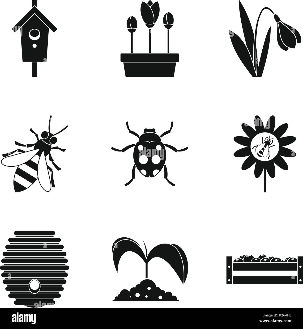 Crop icons set, simple style Stock Vector Image & Art - Alamy