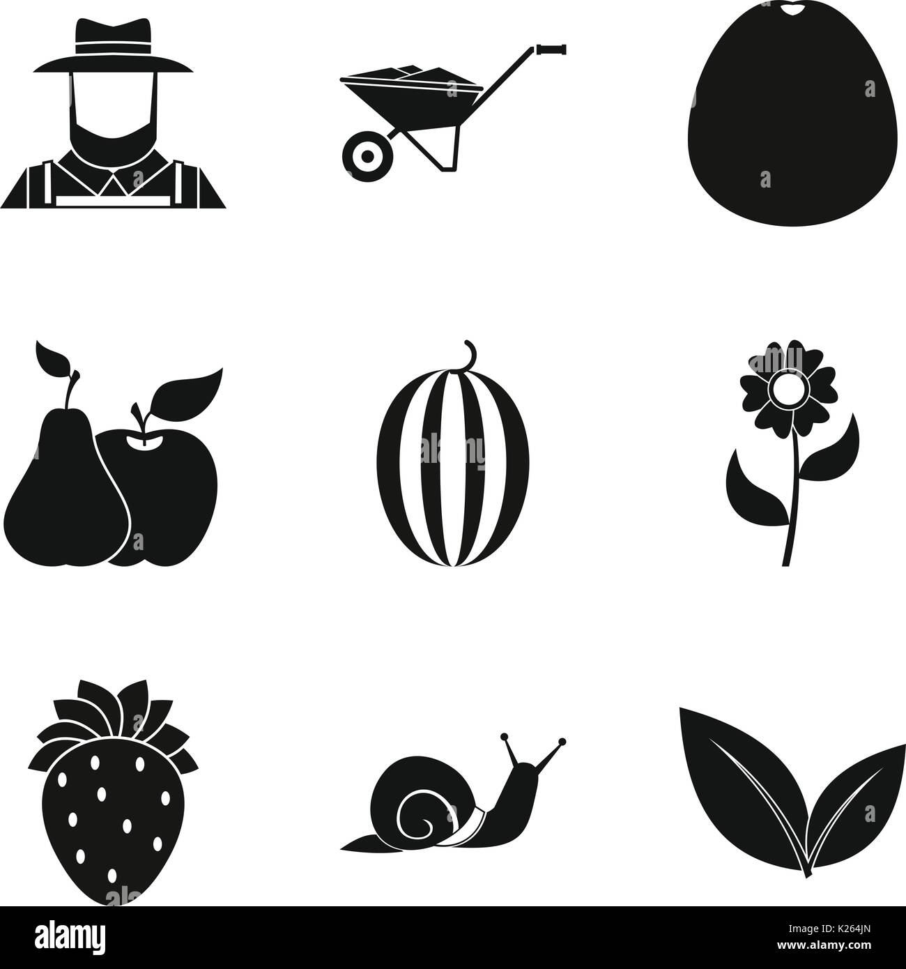 Caring for crop icons set, simple style Stock Vector Image & Art - Alamy