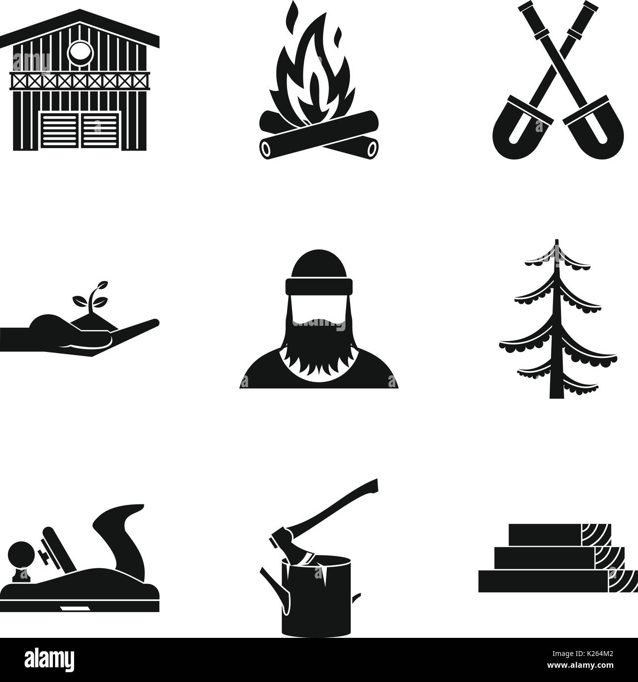 Woodworking icons set, simple style Stock Vector Image & Art - Alamy
