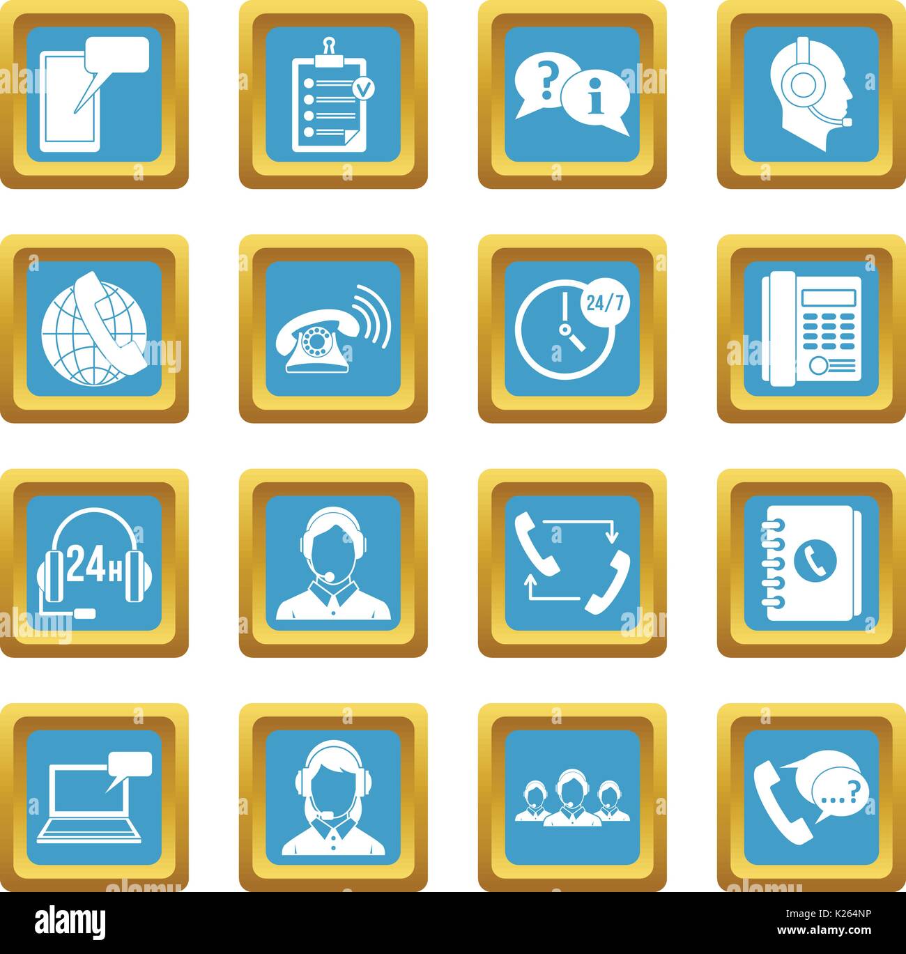 Call center symbols icons azure Stock Vector Image & Art - Alamy