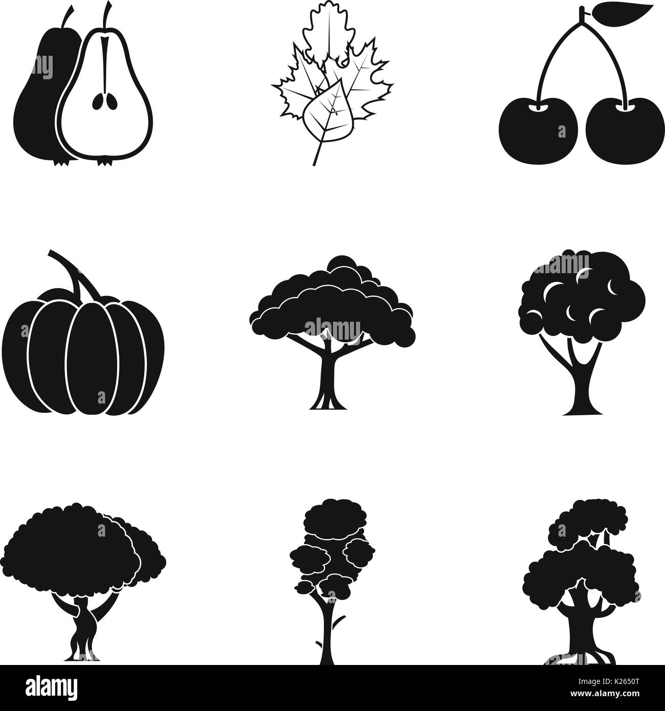 Tree icons set, simple style Stock Vector Image & Art - Alamy