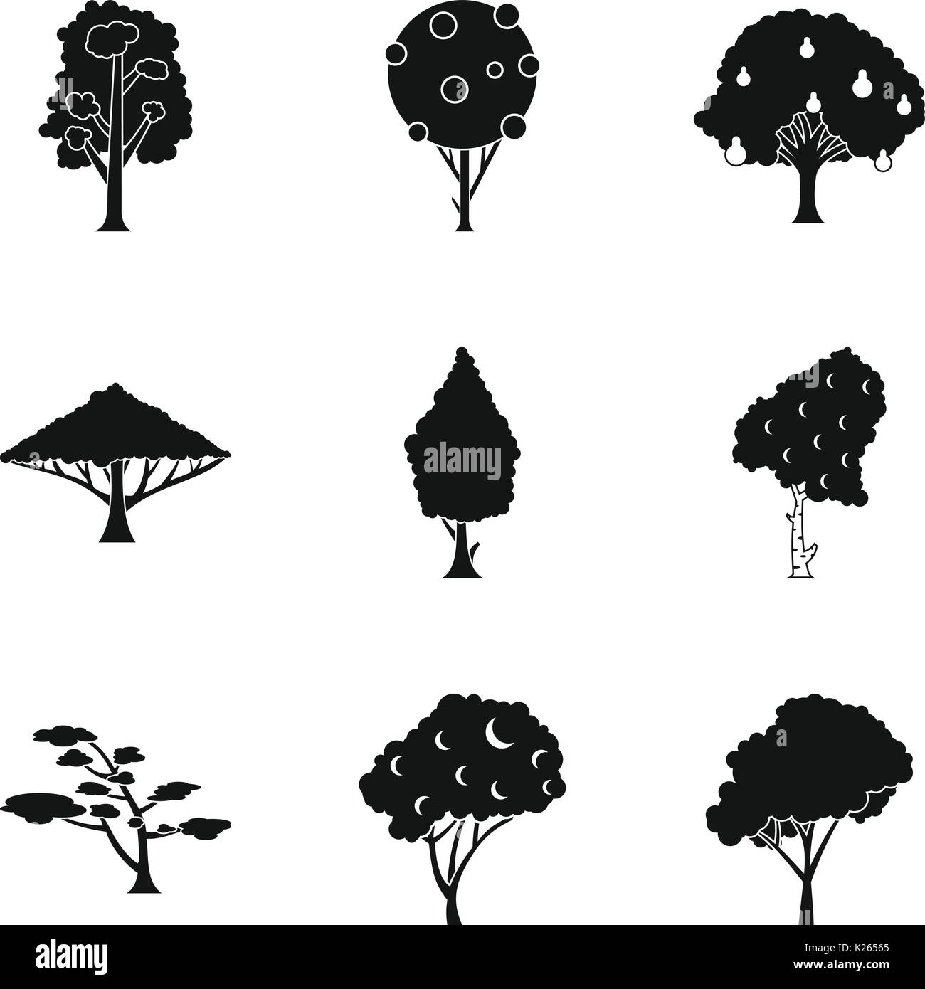 Wood icons set, simple style Stock Vector Image & Art - Alamy