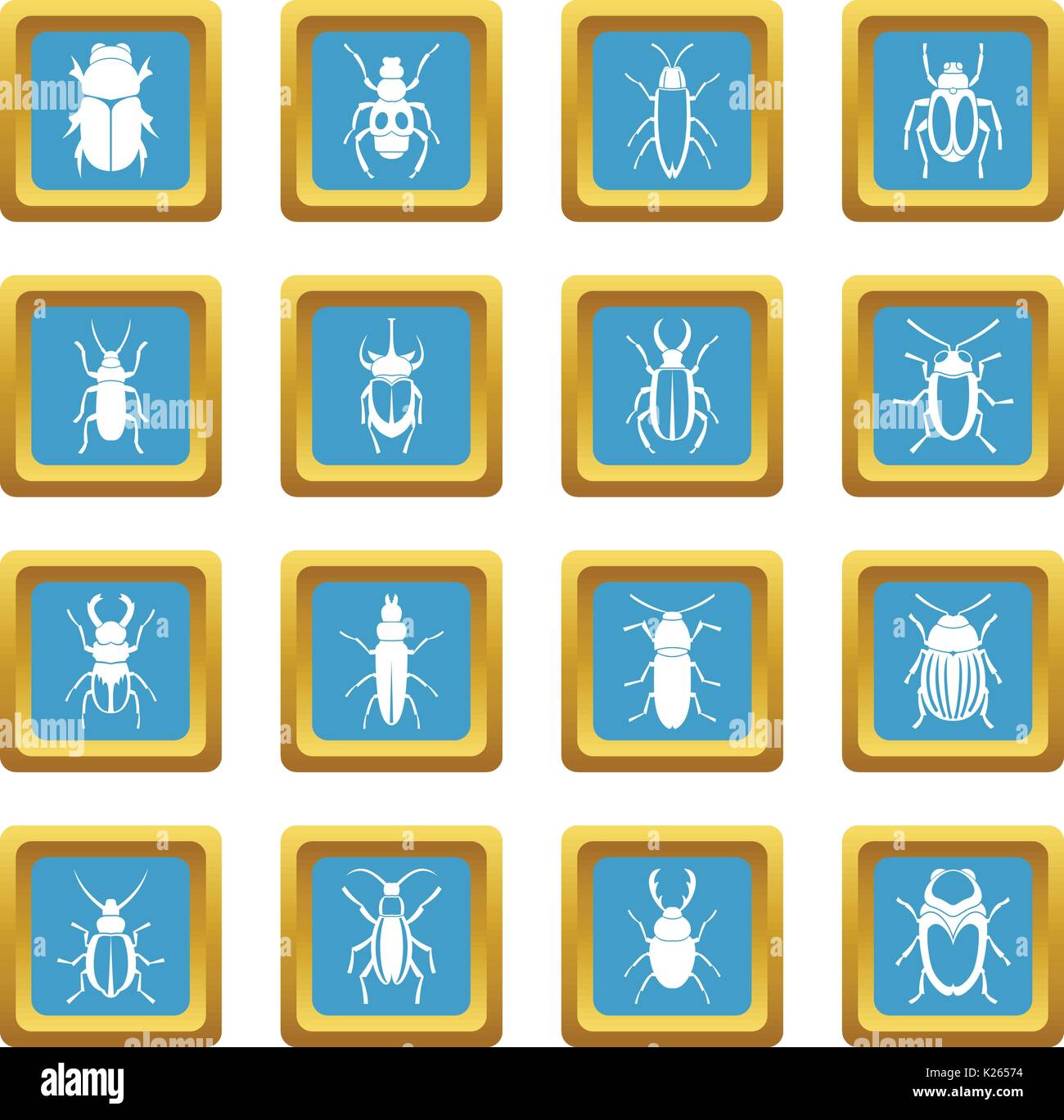 Bugs icons azure Stock Vector Image & Art - Alamy
