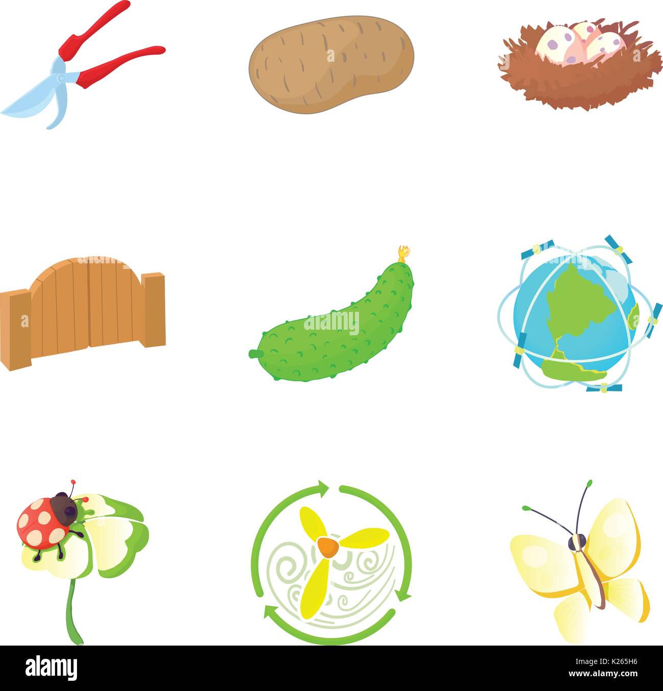 Pollination icons set, cartoon style Stock Vector Image & Art - Alamy