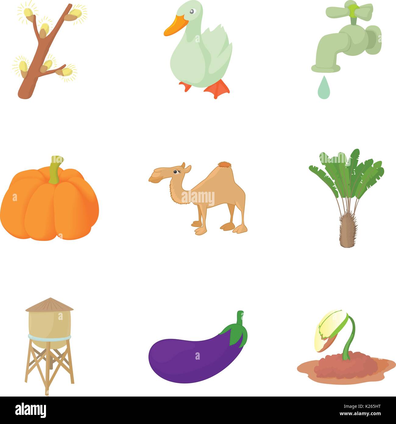 Drought icons set, cartoon style Stock Vector Image & Art - Alamy