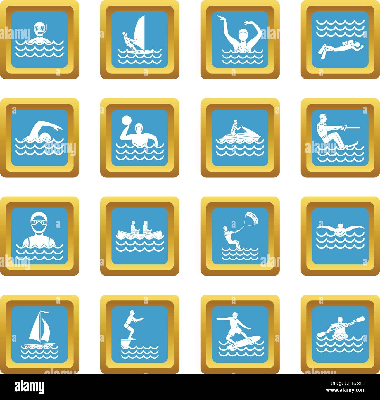 Water sport icons azure Stock Vector Image & Art - Alamy