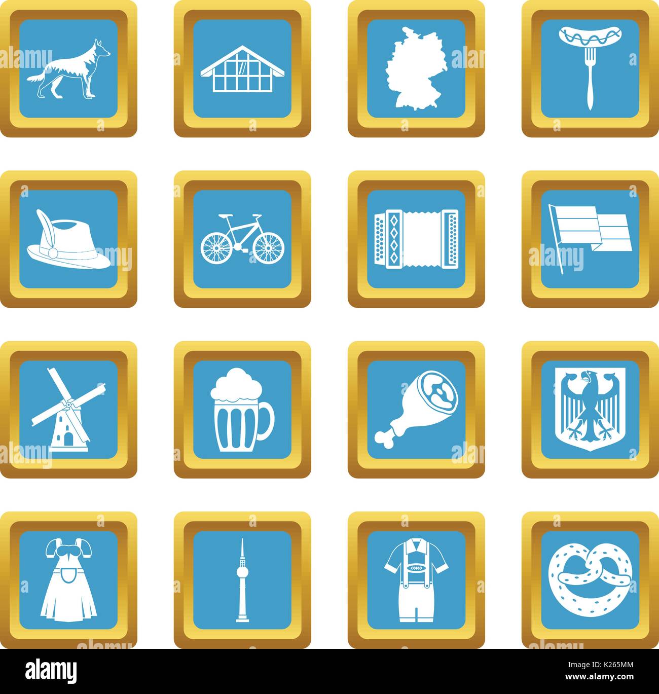 Germany icons azure Stock Vector Image & Art - Alamy