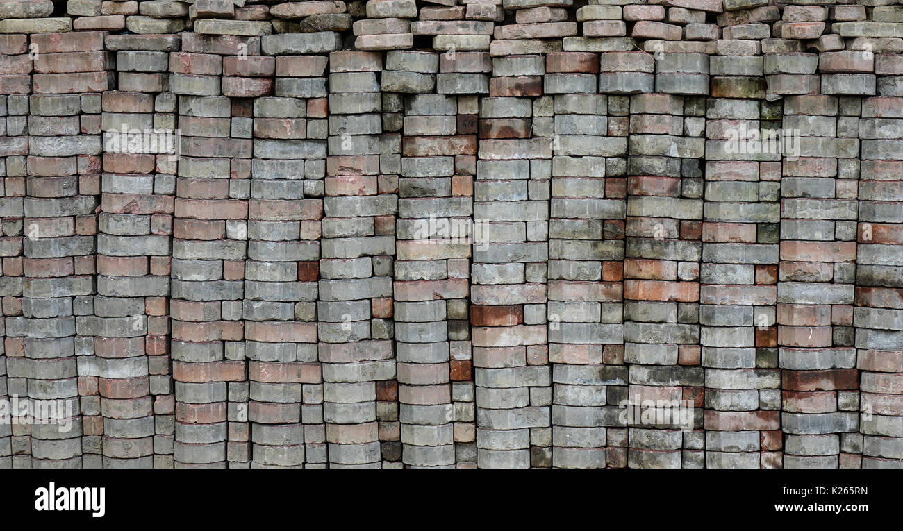 Pile of bricks at the construction site in Manila, Philippines Stock ...