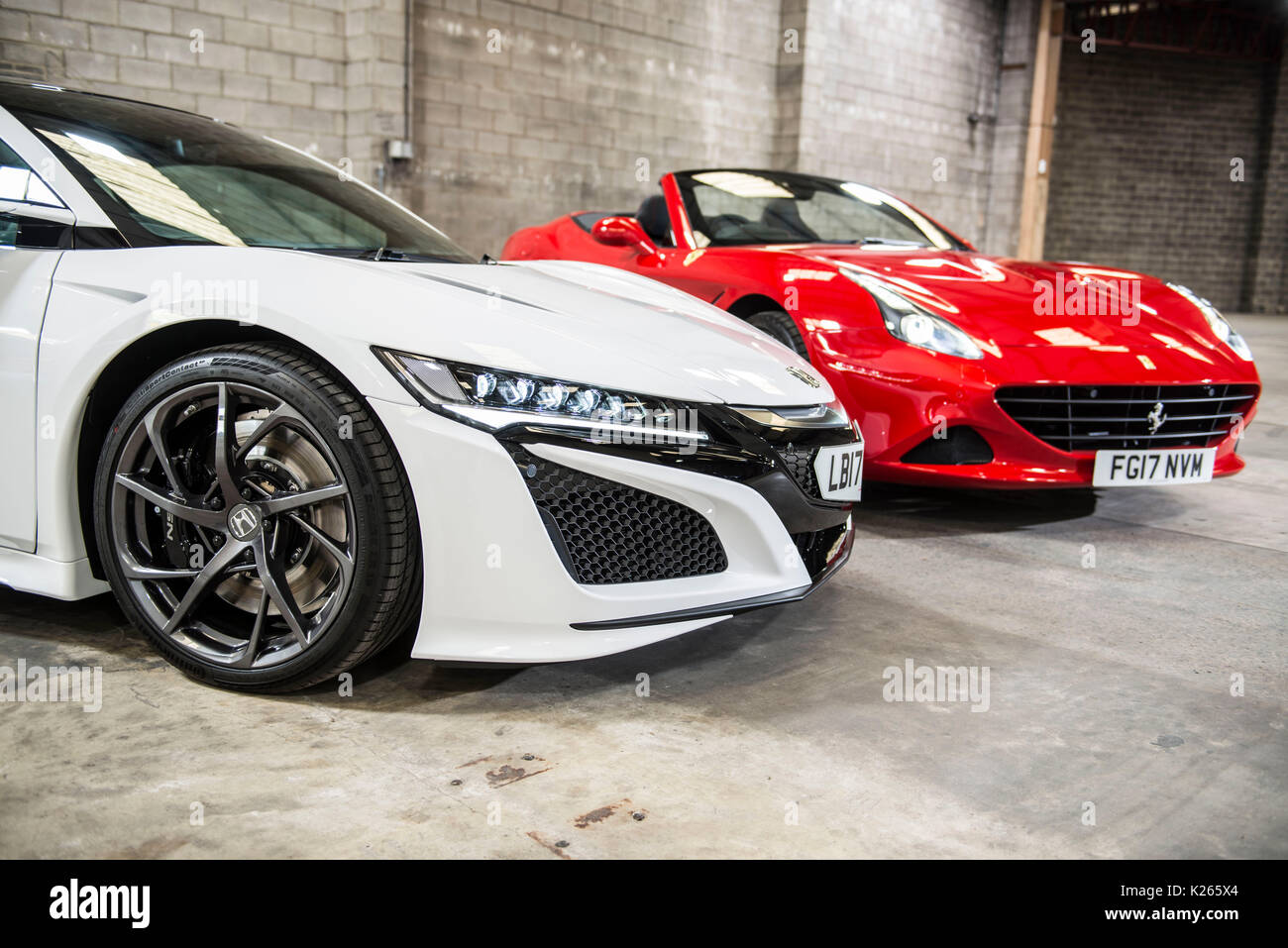 Ferrari California and Honda NSX supercars Stock Photo - Alamy