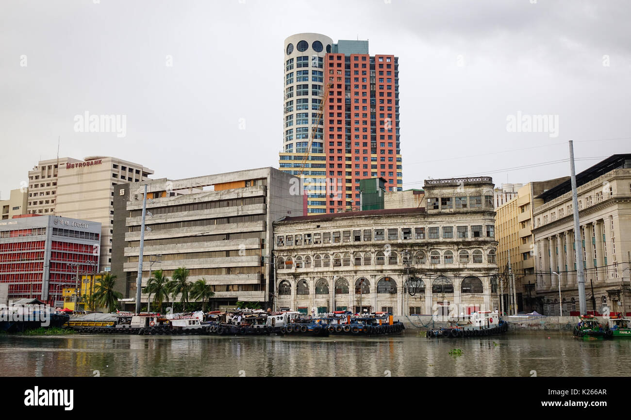 Buildings on manila river philippines High Resolution Stock Photography ...