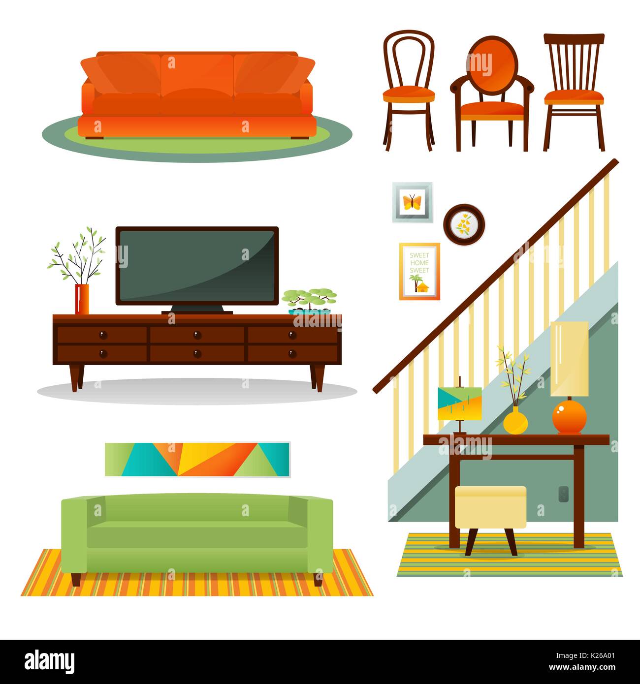 Apartment interior design lighting Stock Vector Images - Alamy