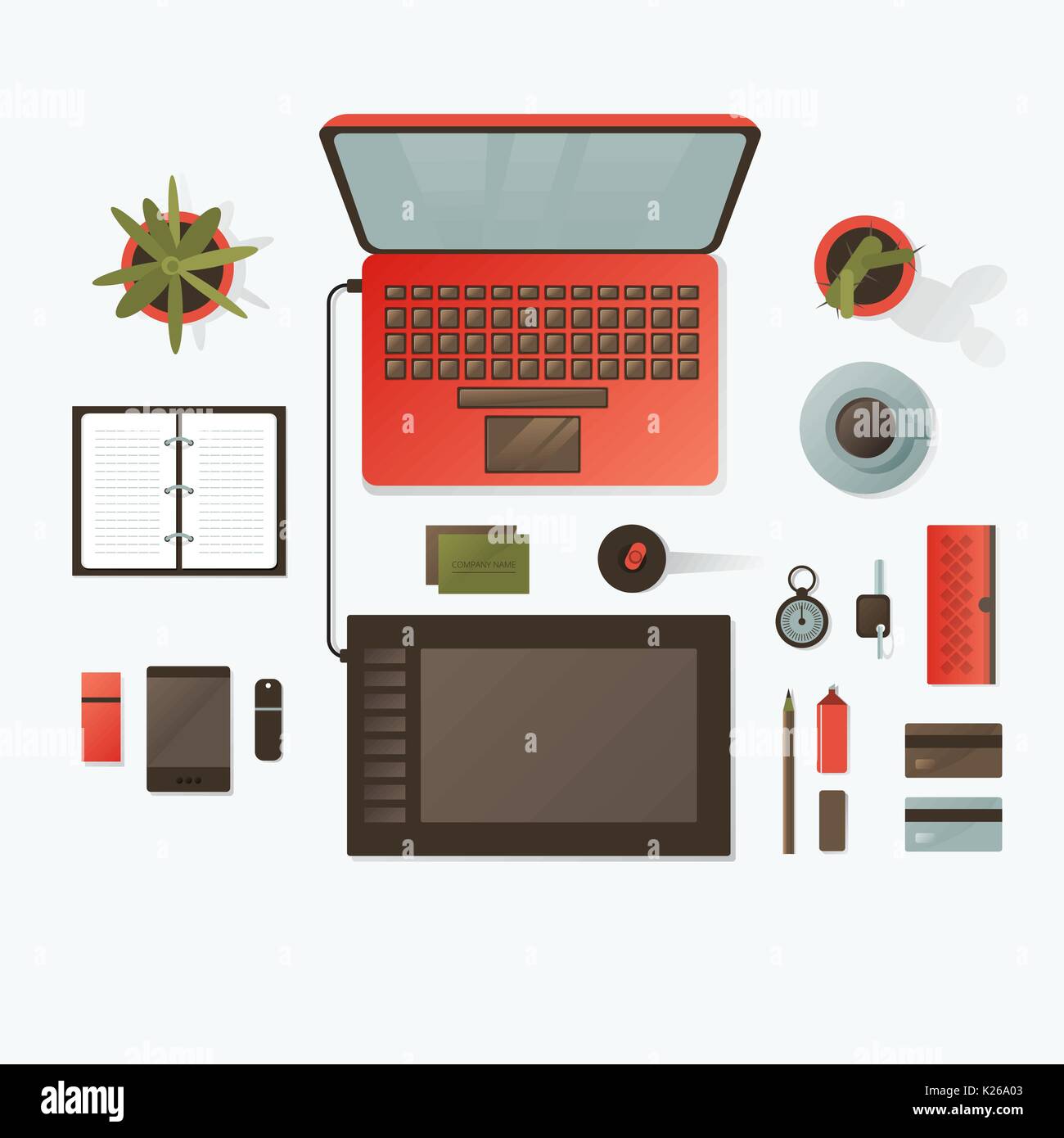 Copy space view table Stock Vector Images - Alamy