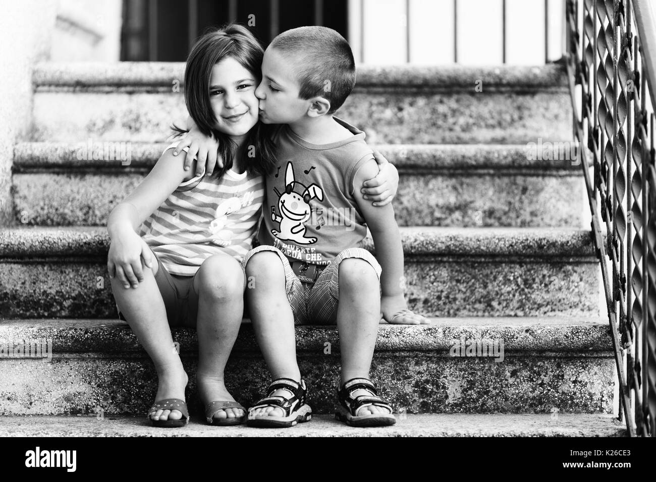 Europe,Italy,Umbria Affectionate brothers Stock Photo - Alamy