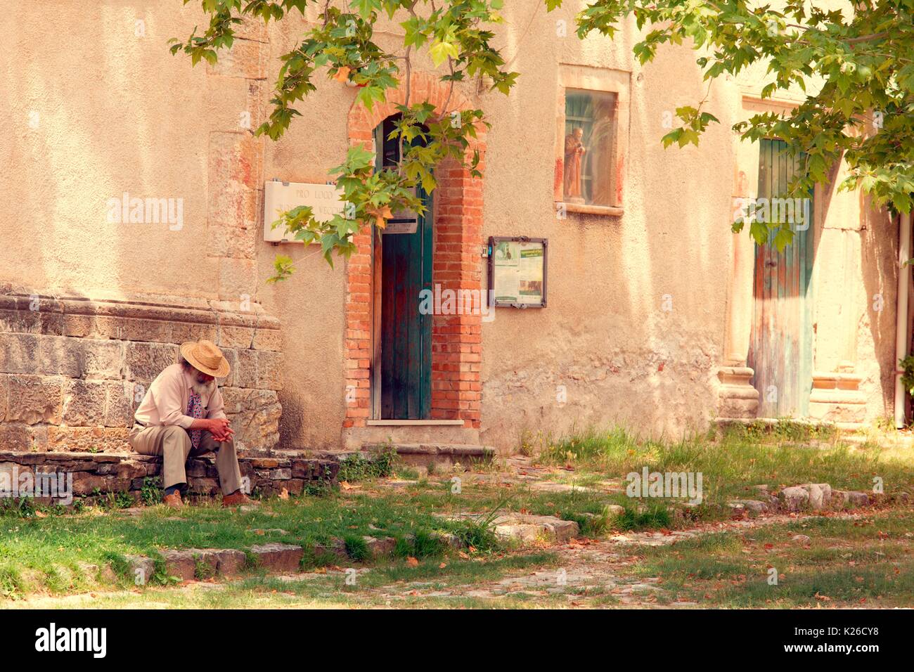 Europe,Italy,Campania,Salerno district, Roscigno Vecchia. Old houses of ...