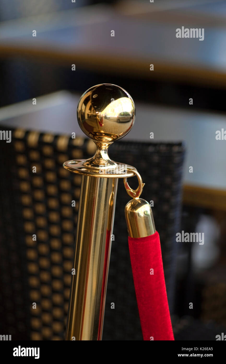 Brass safety cordon in a French museum Stock Photo - Alamy